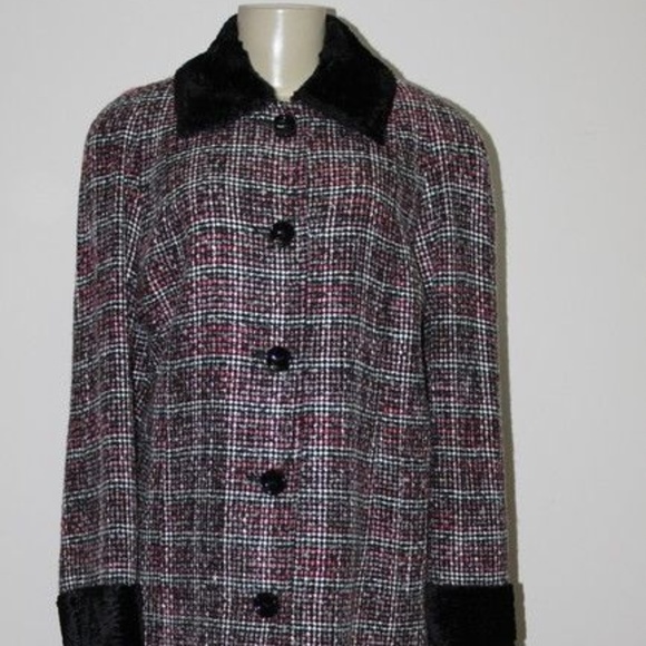 Jacques Vert | Jackets & Coats | Jacques Vert Multi Pink Tweed Fur Trim ...